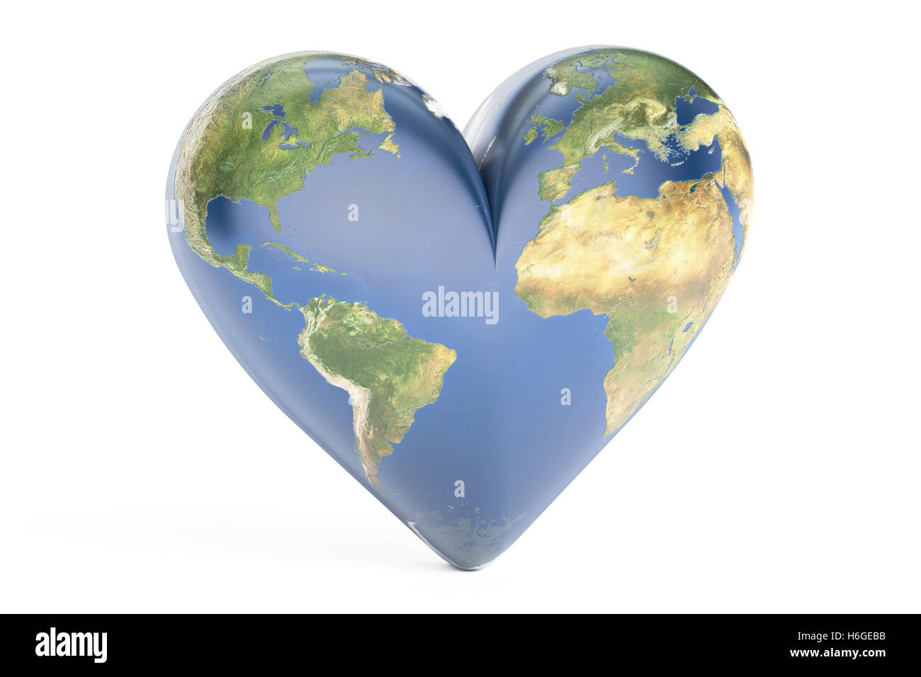 Heart world globe concept 3d hi-res stock photography and images - Alamy