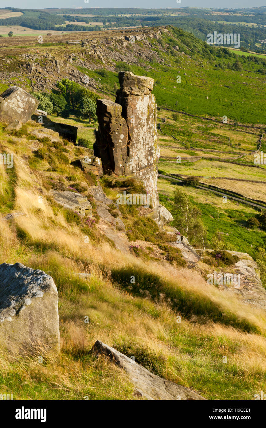 Iconic landmark stone on Curbar Edge, Peak District, Derbyshire ...