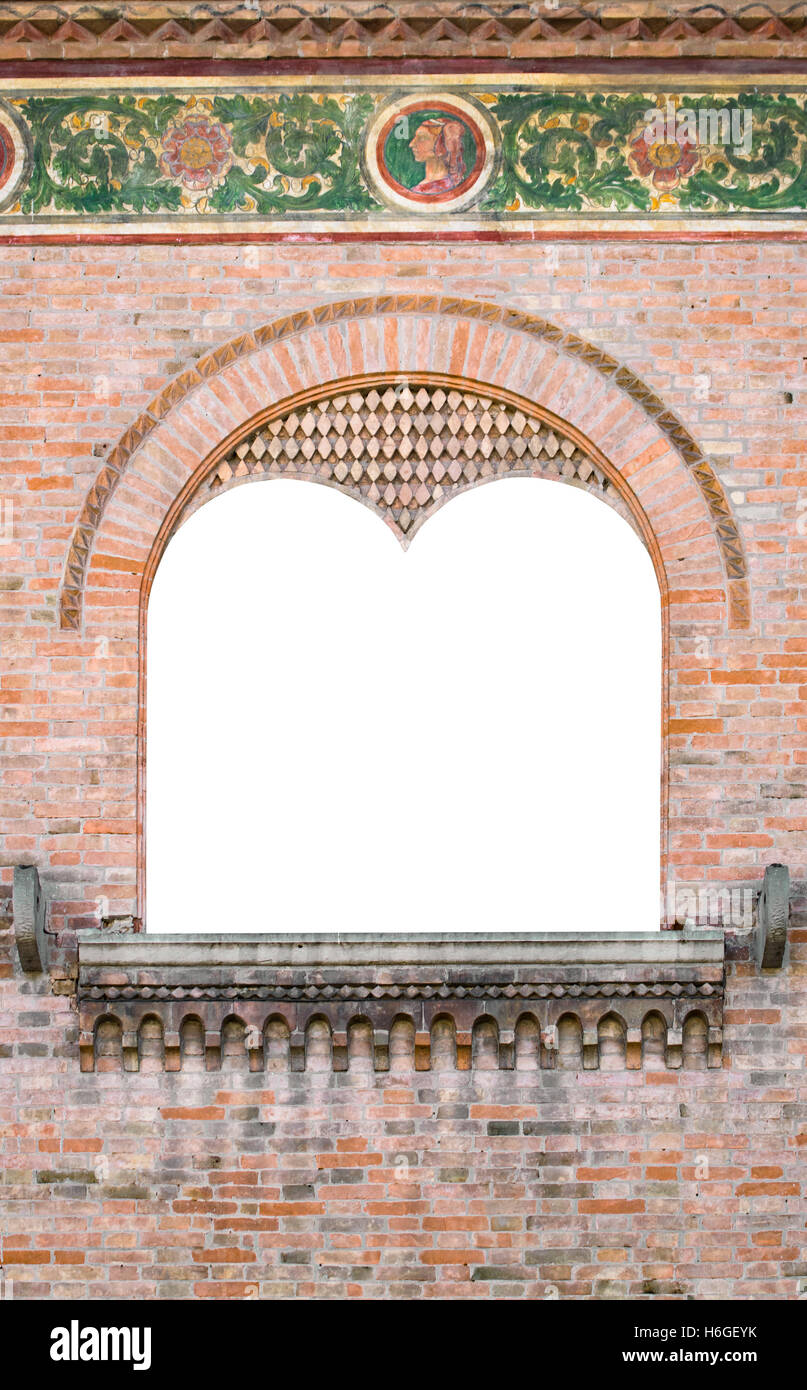 Double lancet window of Italian medieval palace suitable as a frame or ...