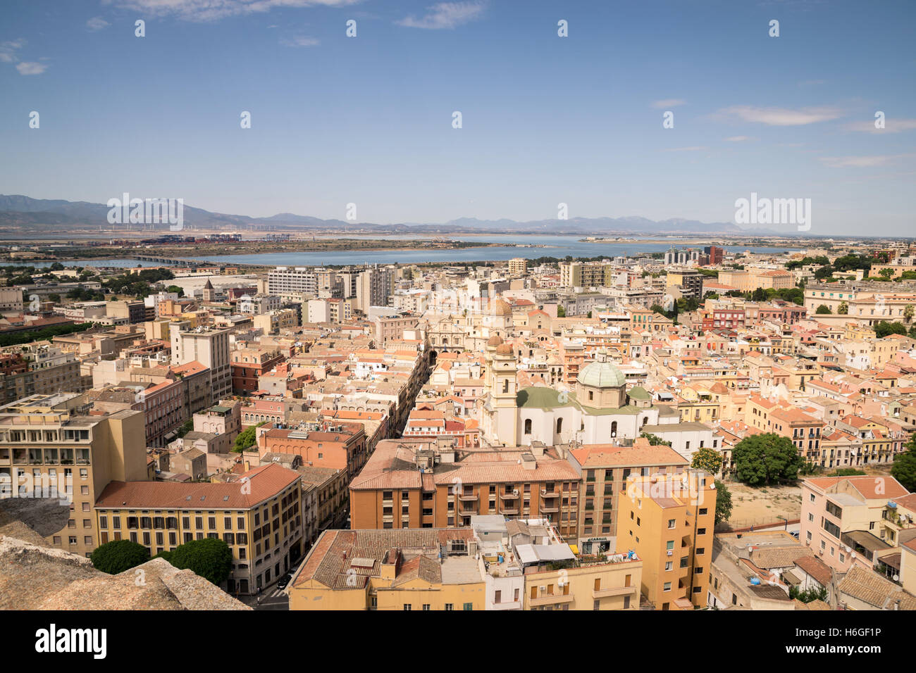 View of Cagliari, capital of the region of Sardinia, Italy Stock Photo ...