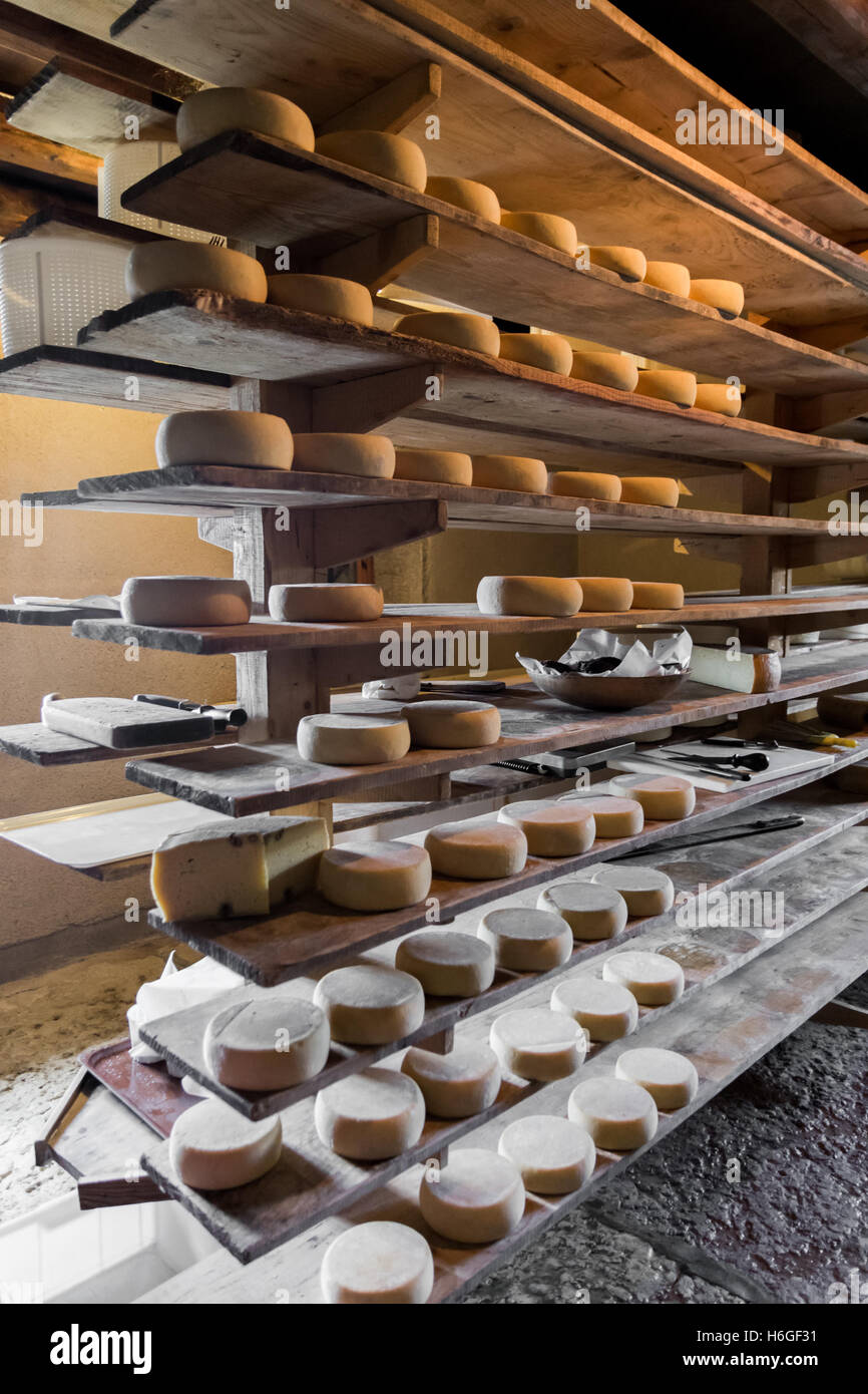 Alpine hut that produces and sells homemade cheeses Stock Photo - Alamy