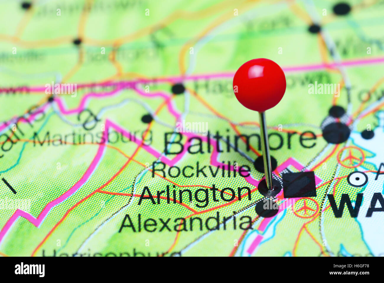 Map of arlington hi-res stock photography and images - Alamy