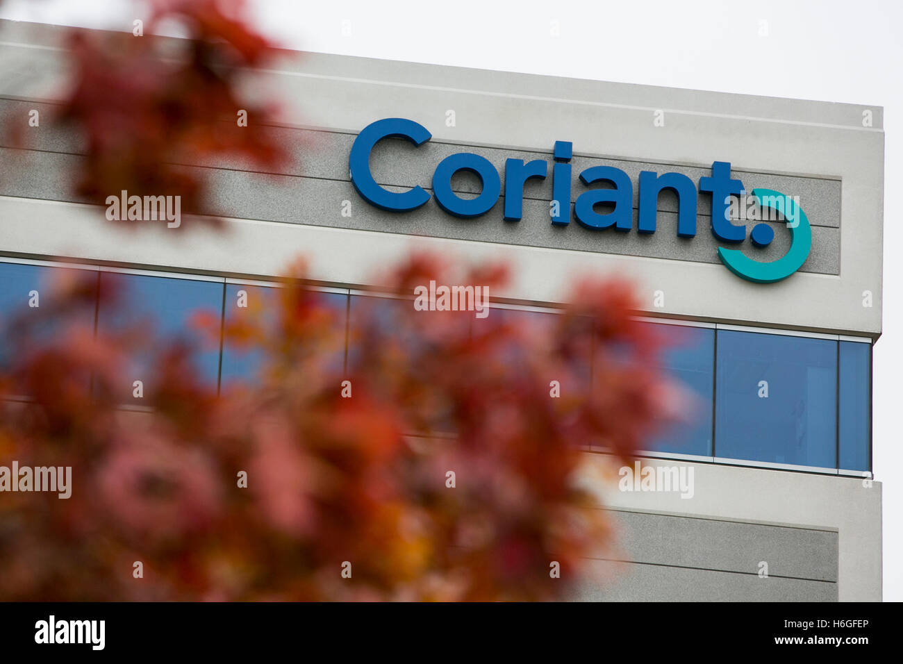 A logo sign outside of the headquarters of Coriant in Naperville ...