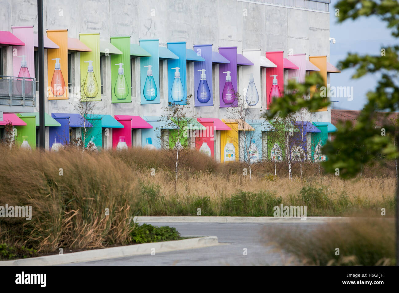 A logo sign outside of the Method and Ecover factory in the Pullman ...