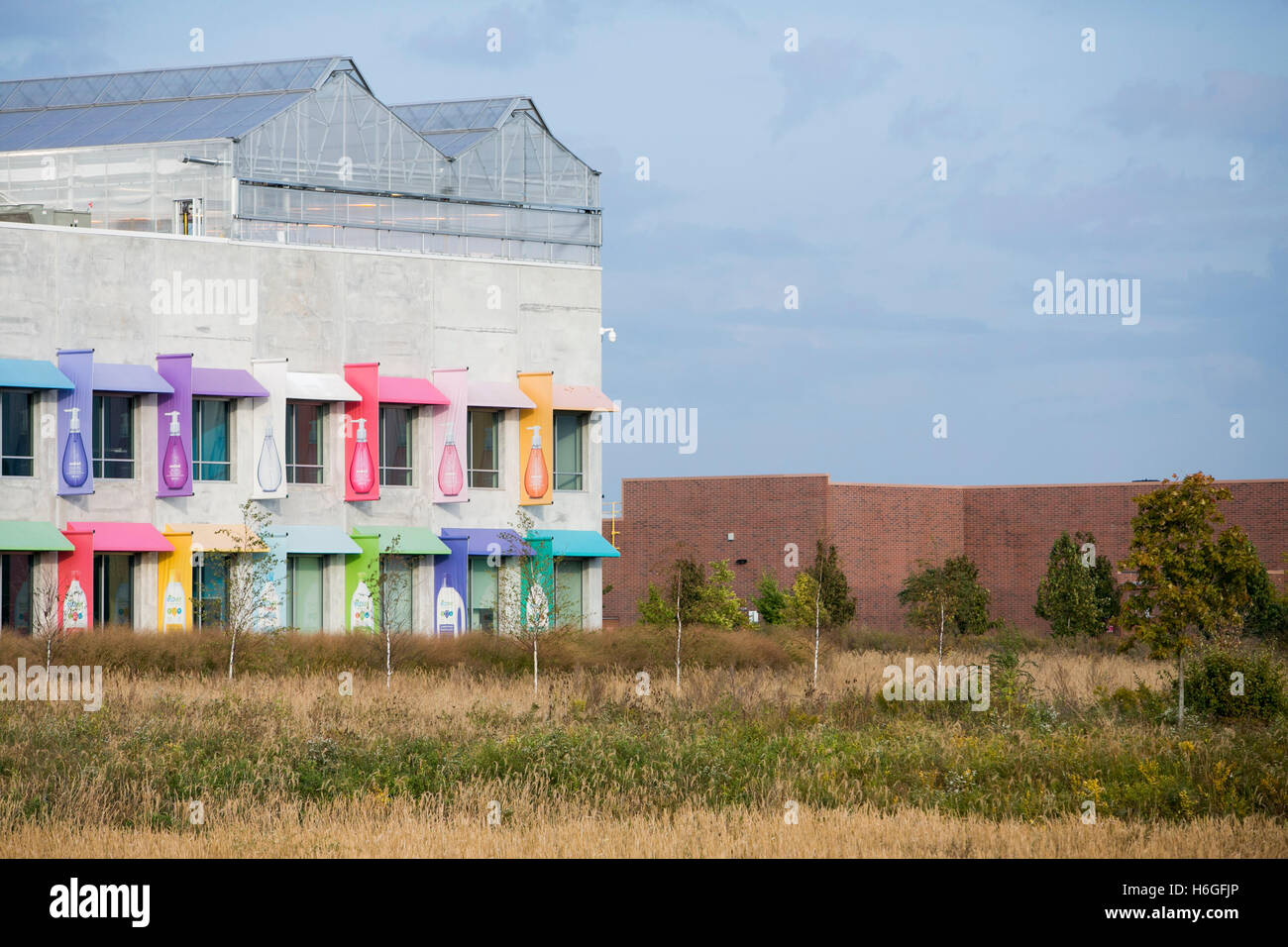 A logo sign outside of the Method and Ecover factory in the Pullman ...