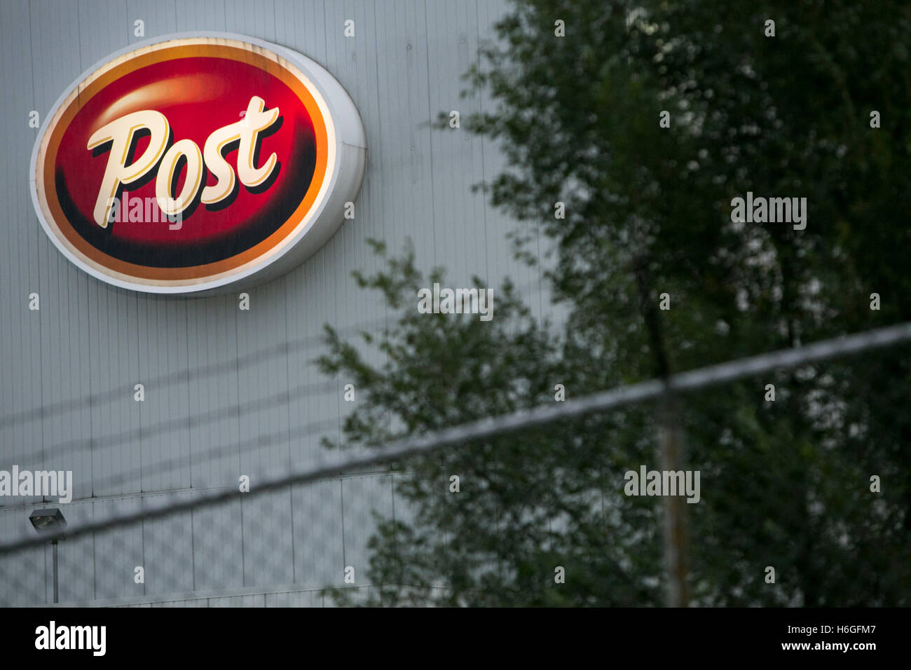 A logo sign outside of a facility occupied by Post Holdings Inc., in ...