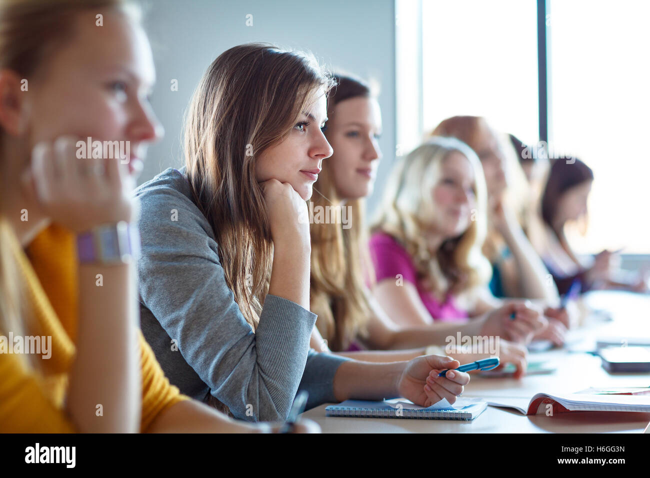 Students in class (color toned image Stock Photo - Alamy