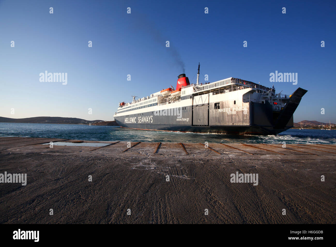 The Greek ferry boat from Piraeus to Paros Island Stock Photo - Alamy