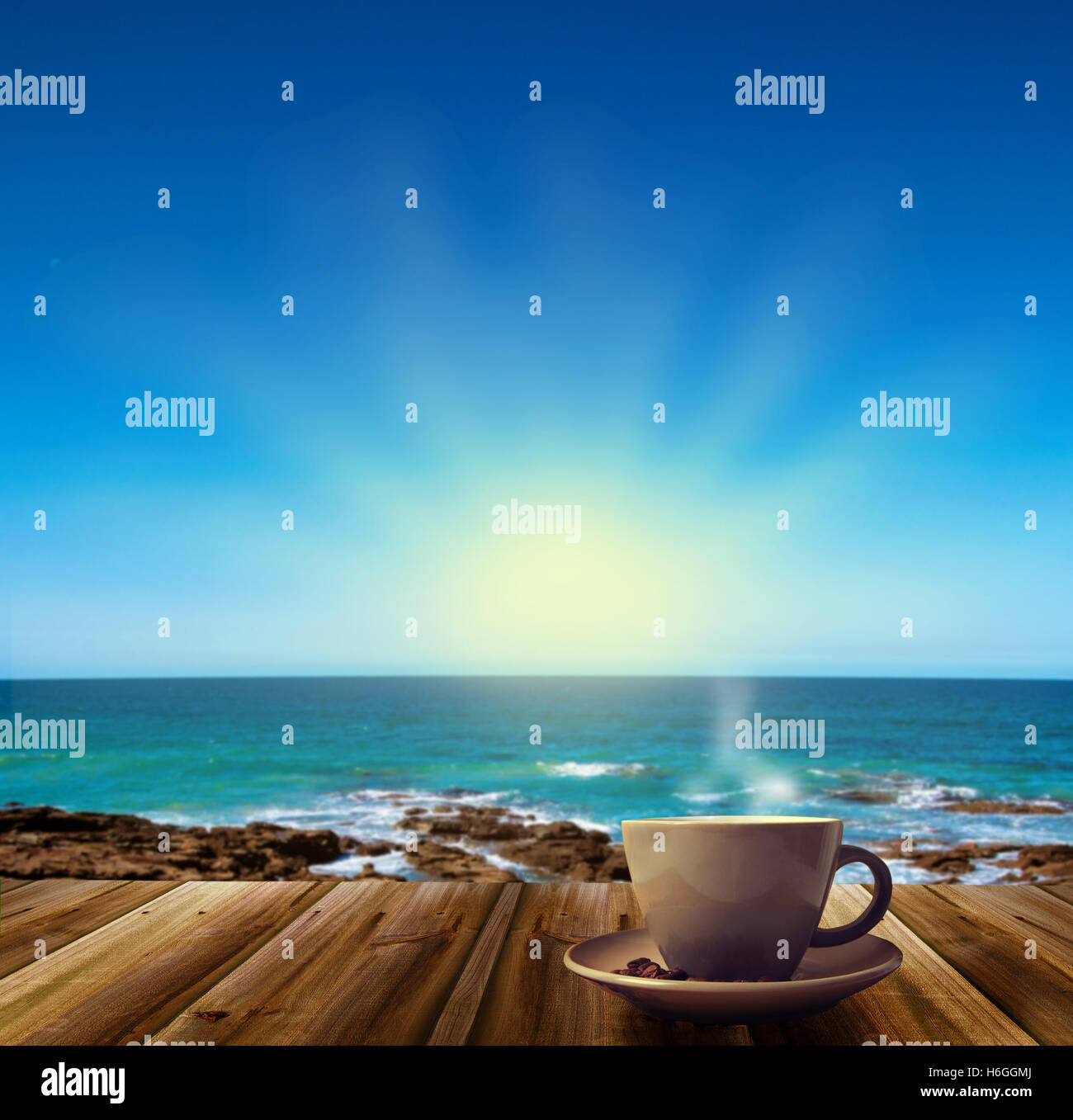 cup of coffee on the nature background Stock Photo - Alamy