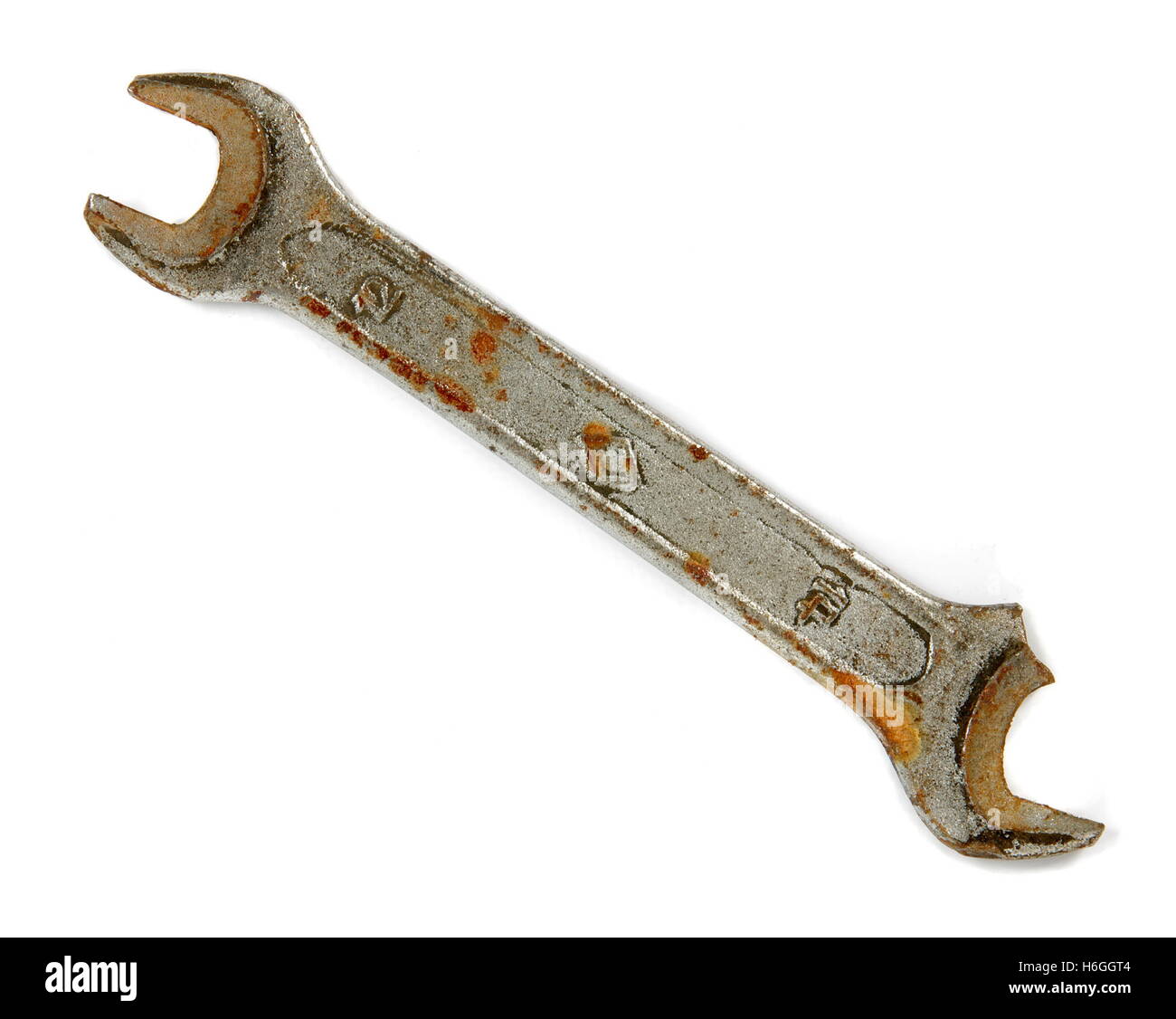 old broken and rusty wrench on white Stock Photo - Alamy
