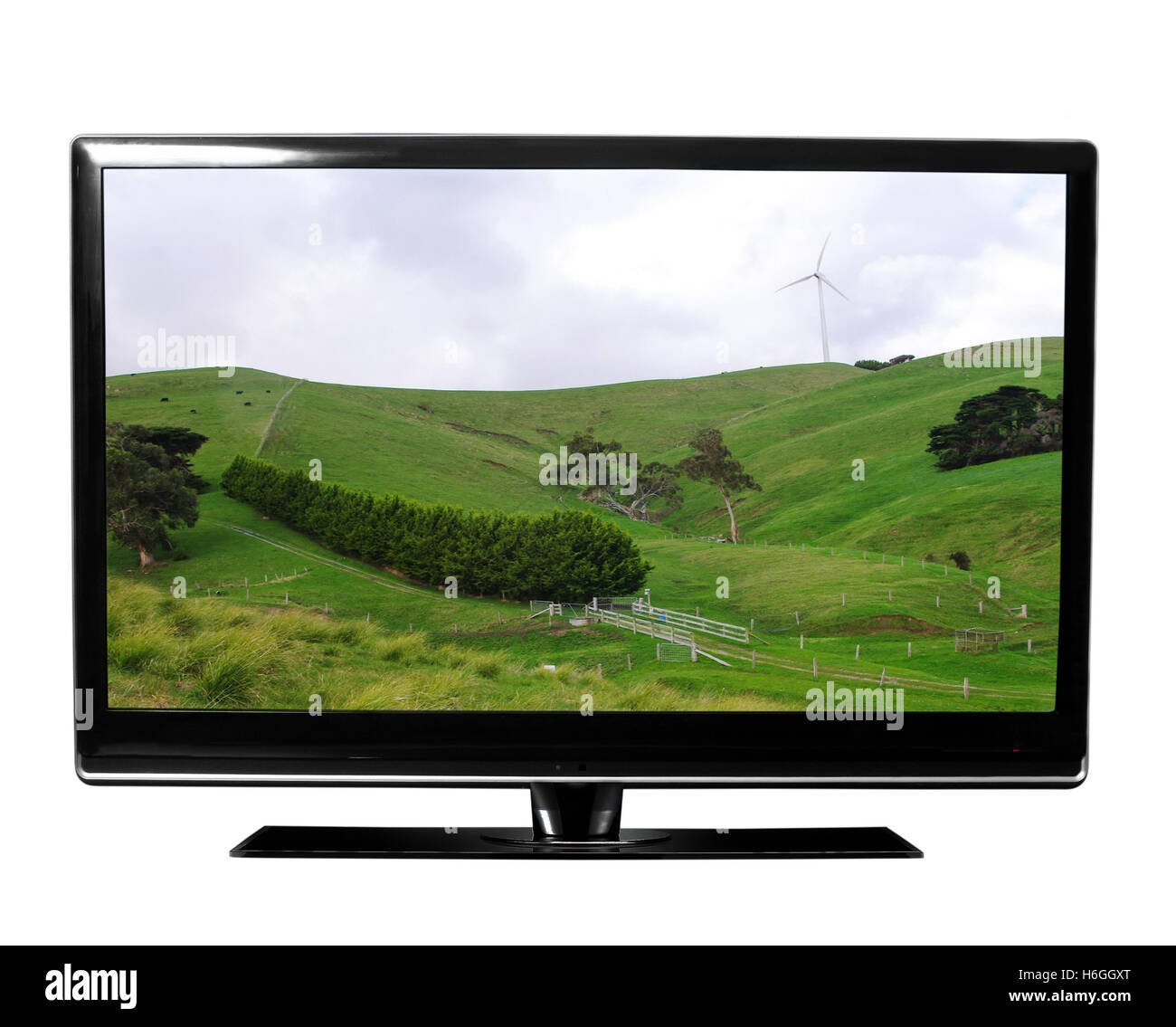 tv with the nature on white Stock Photo - Alamy