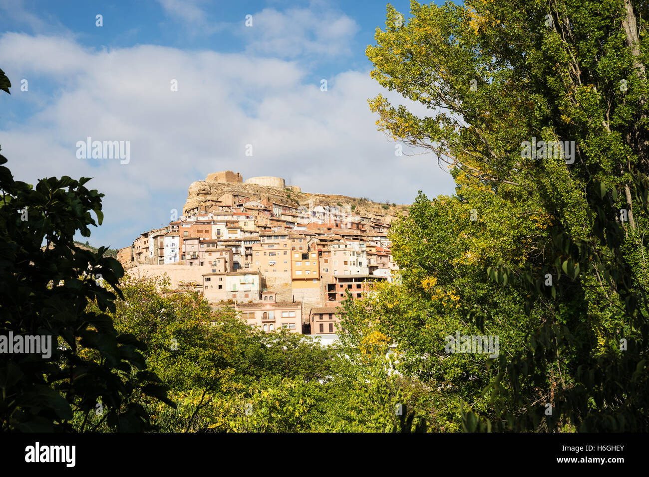Old town in the heart of Rincon de Ademuz, Valencia, Spain Stock Photo ...
