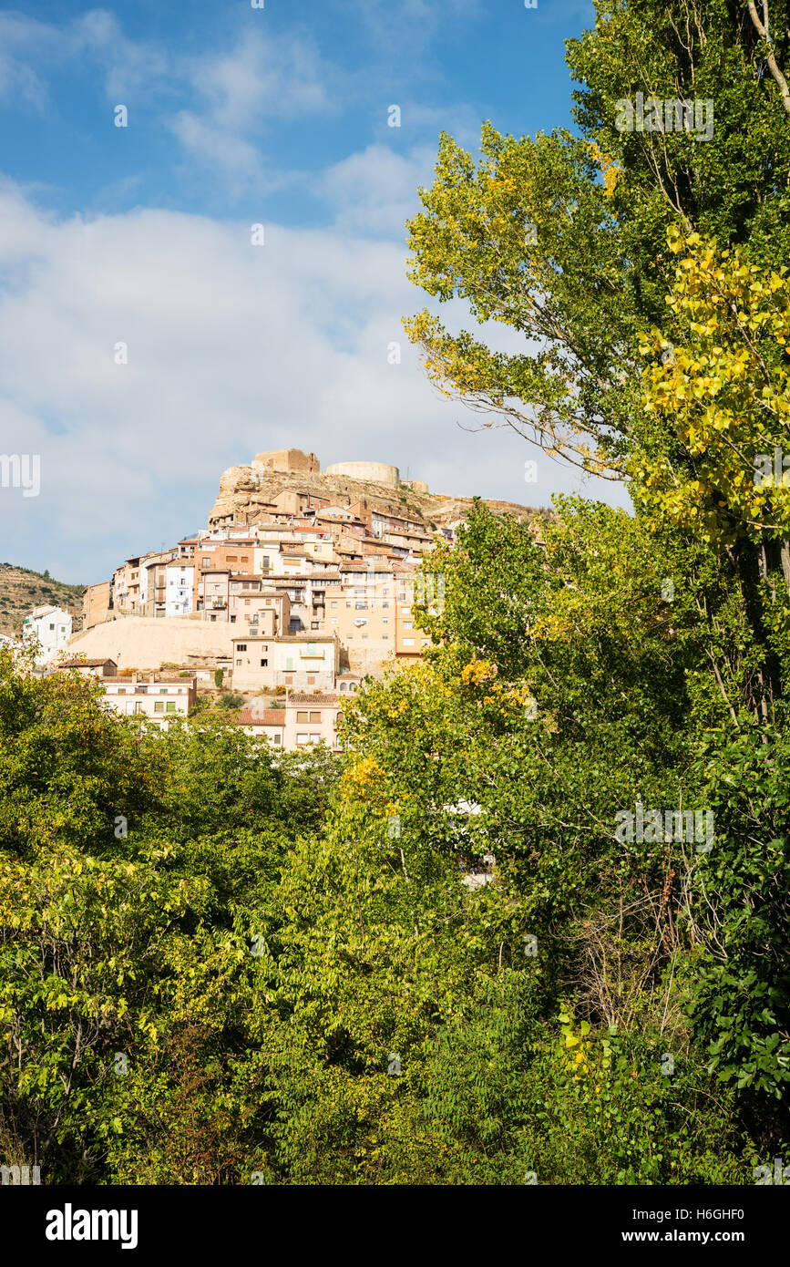 Old town in the heart of Rincon de Ademuz, Valencia, Spain Stock Photo ...
