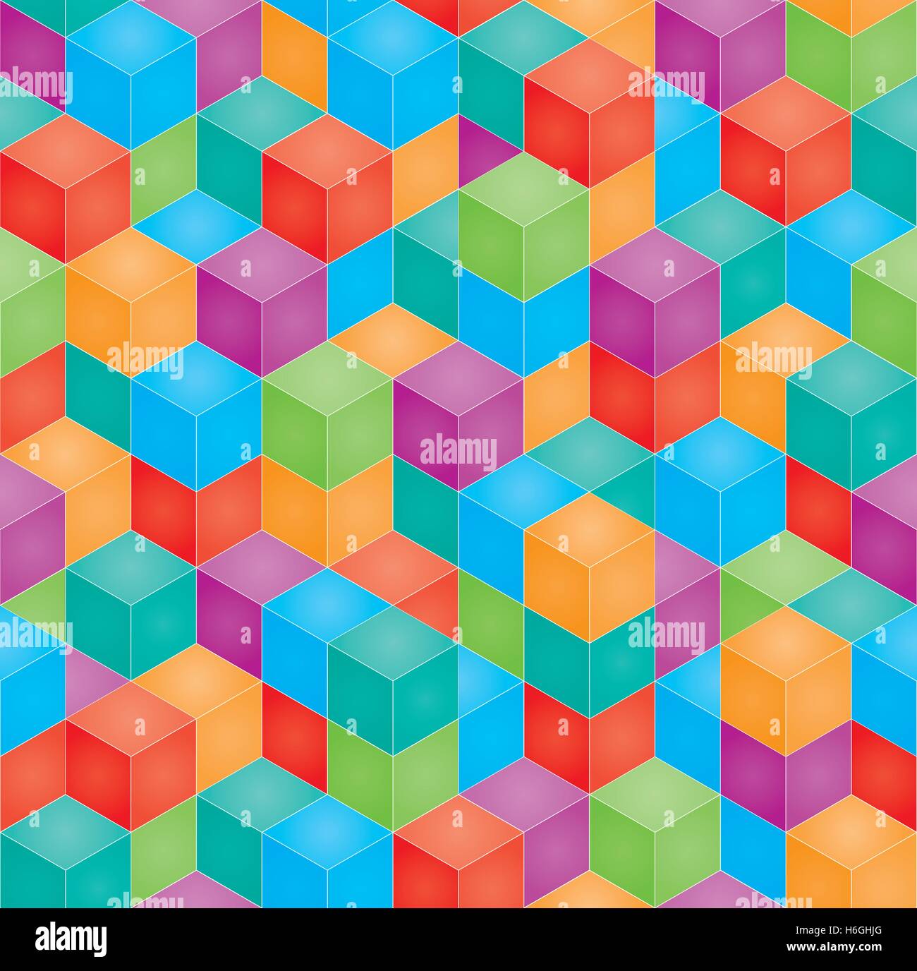 Stack of colorful baby blocks in isometric perspective. Vector seamless ...