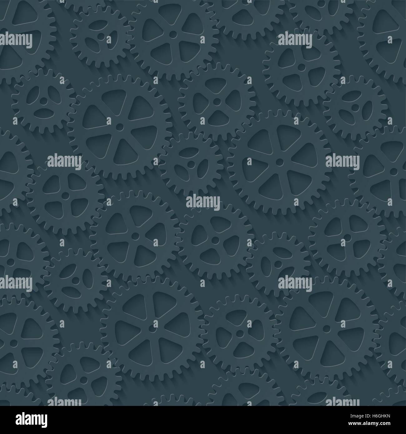Seamless gears pattern. Dark paper with cut out effect. Cog wheels 3d ...