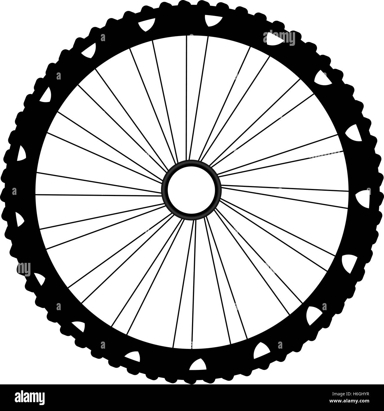 silhouette of a bicycle wheel isolated on white Stock Photo - Alamy