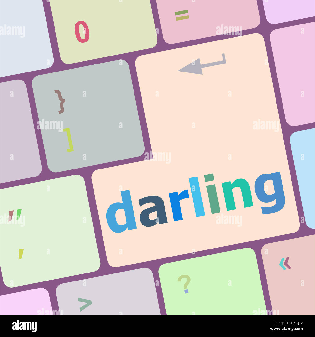 darling button on computer pc keyboard key Stock Photo - Alamy