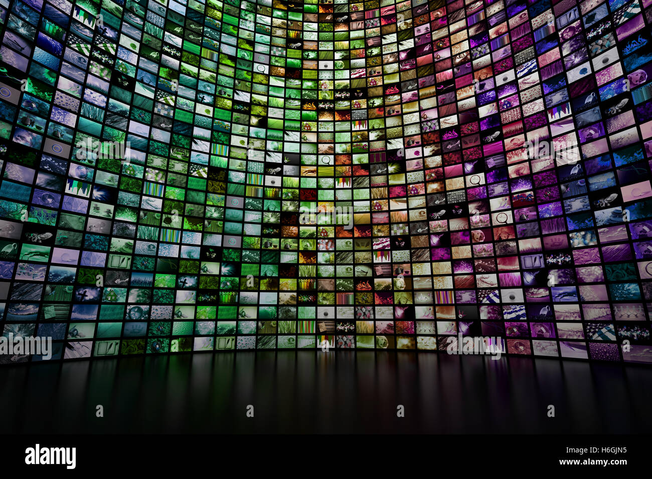 Giant multimedia video and image wall Stock Photo - Alamy