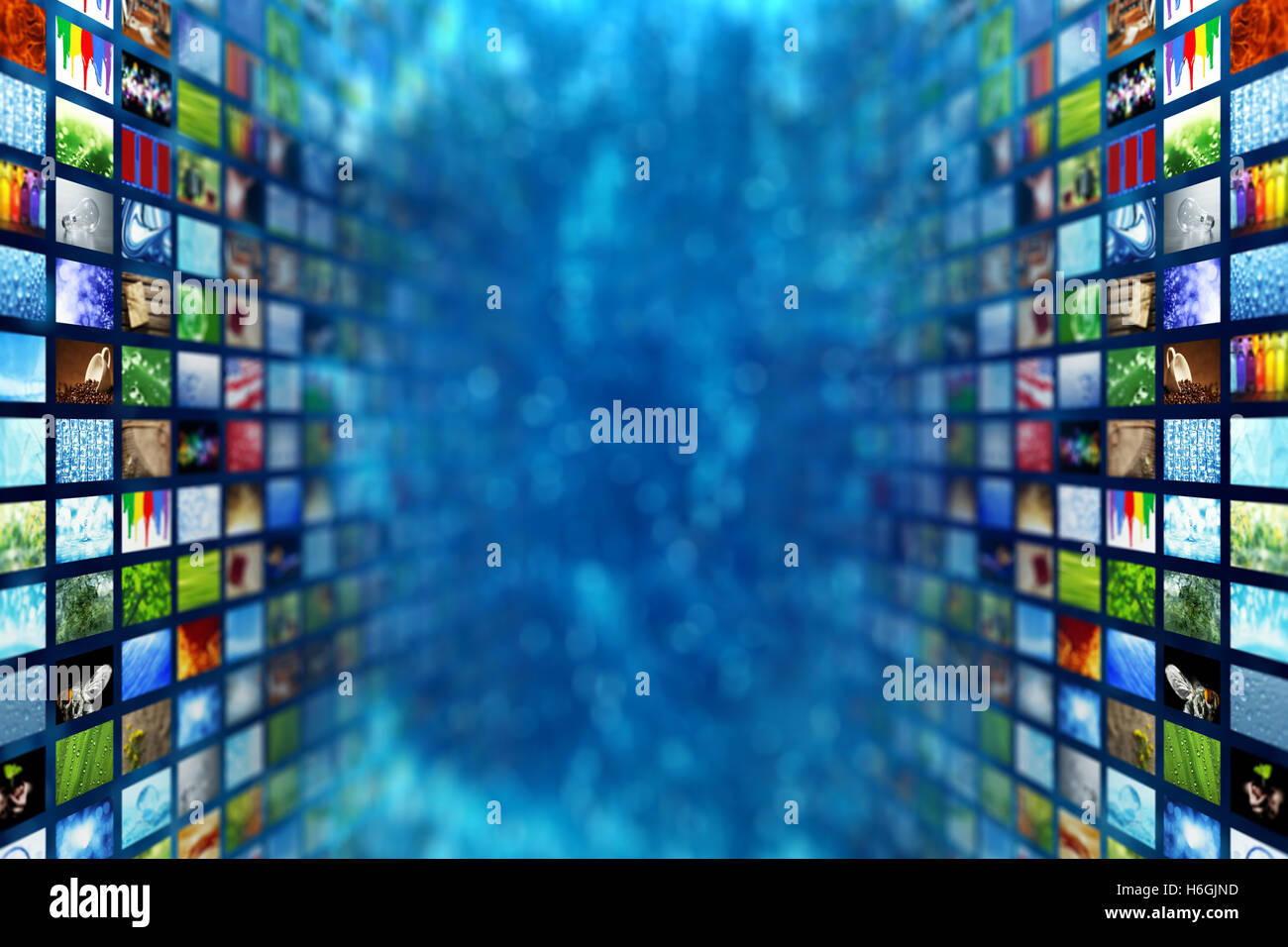 Giant multimedia video and image walls Stock Photo - Alamy