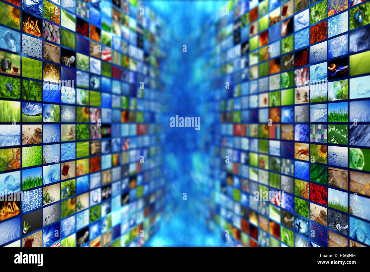 Giant multimedia video and image walls Stock Photo - Alamy