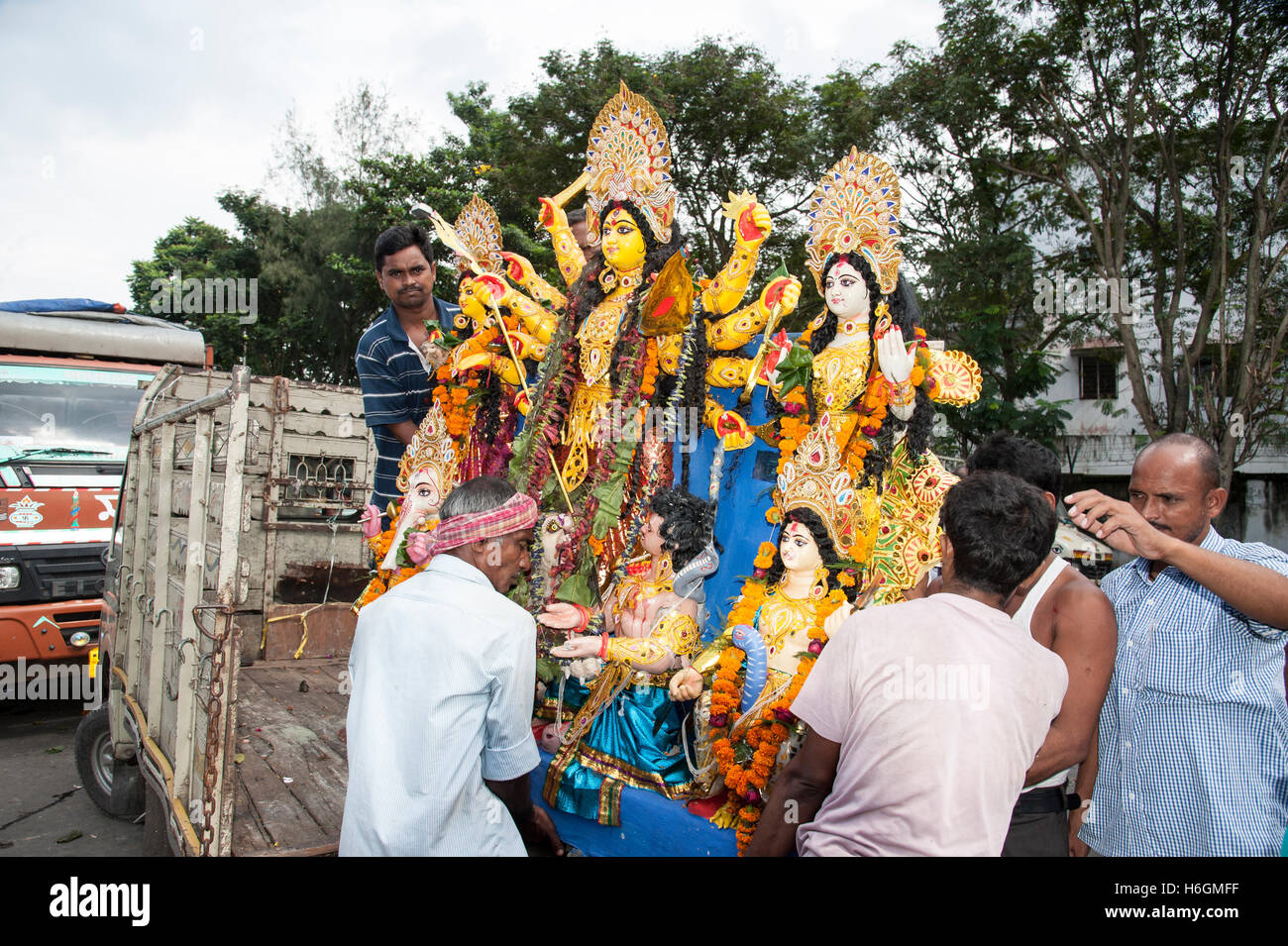 2016 ,Vijaya Dashami Goddess Durga immersion by physical lifting in the ...