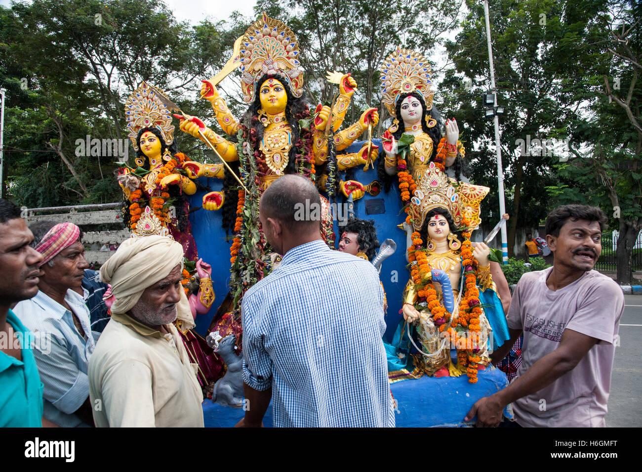 2016 ,Vijaya Dashami Goddess Durga immersion by physical lifting in the ...