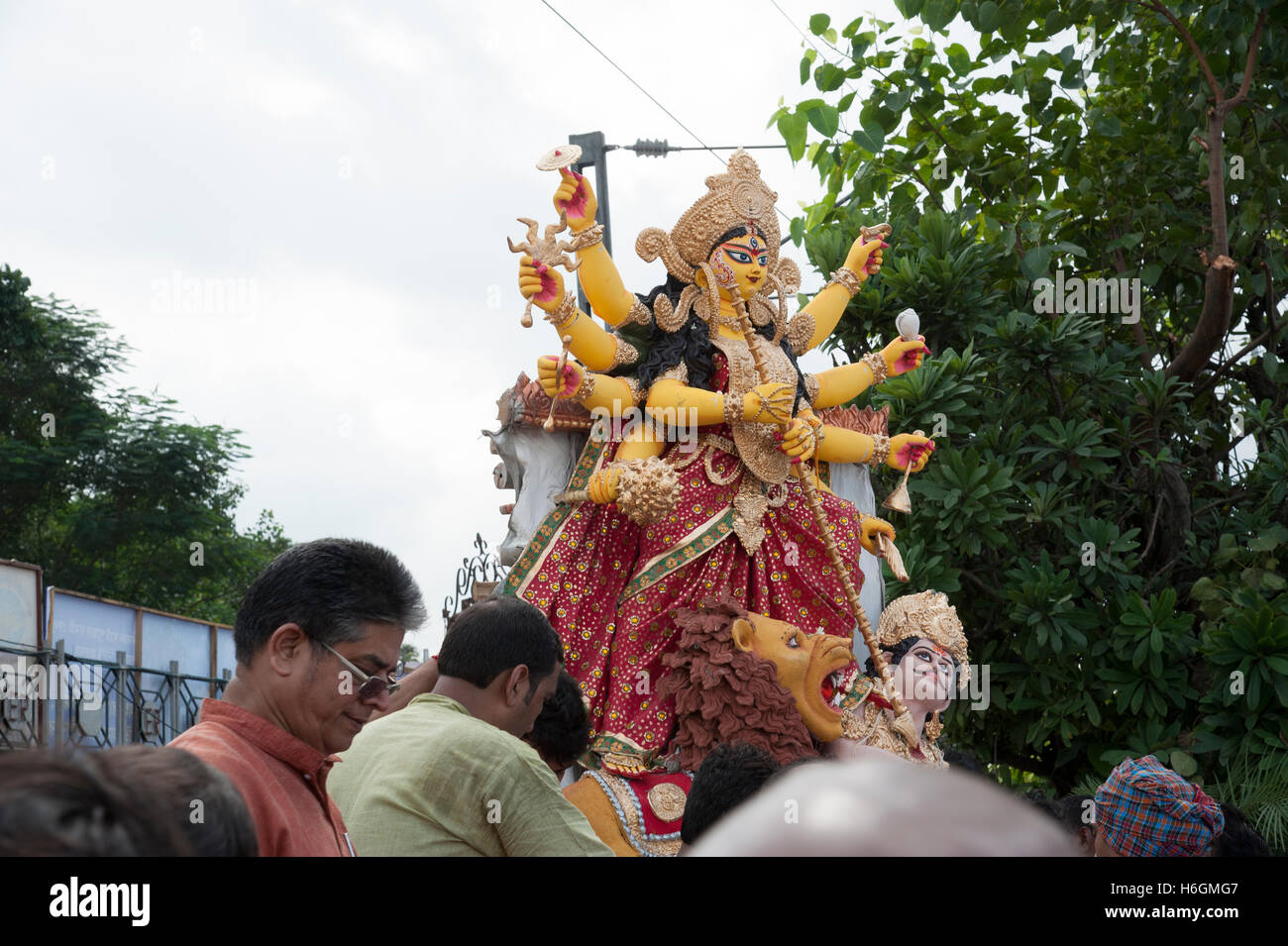 2016 ,Vijaya Dashami Goddess Durga immersion by physical lifting in the ...