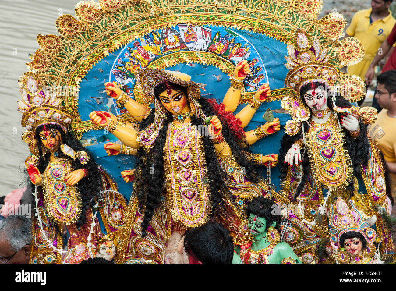 2016 ,Vijaya Dashami Goddess Durga immersion by physical lifting in the ...