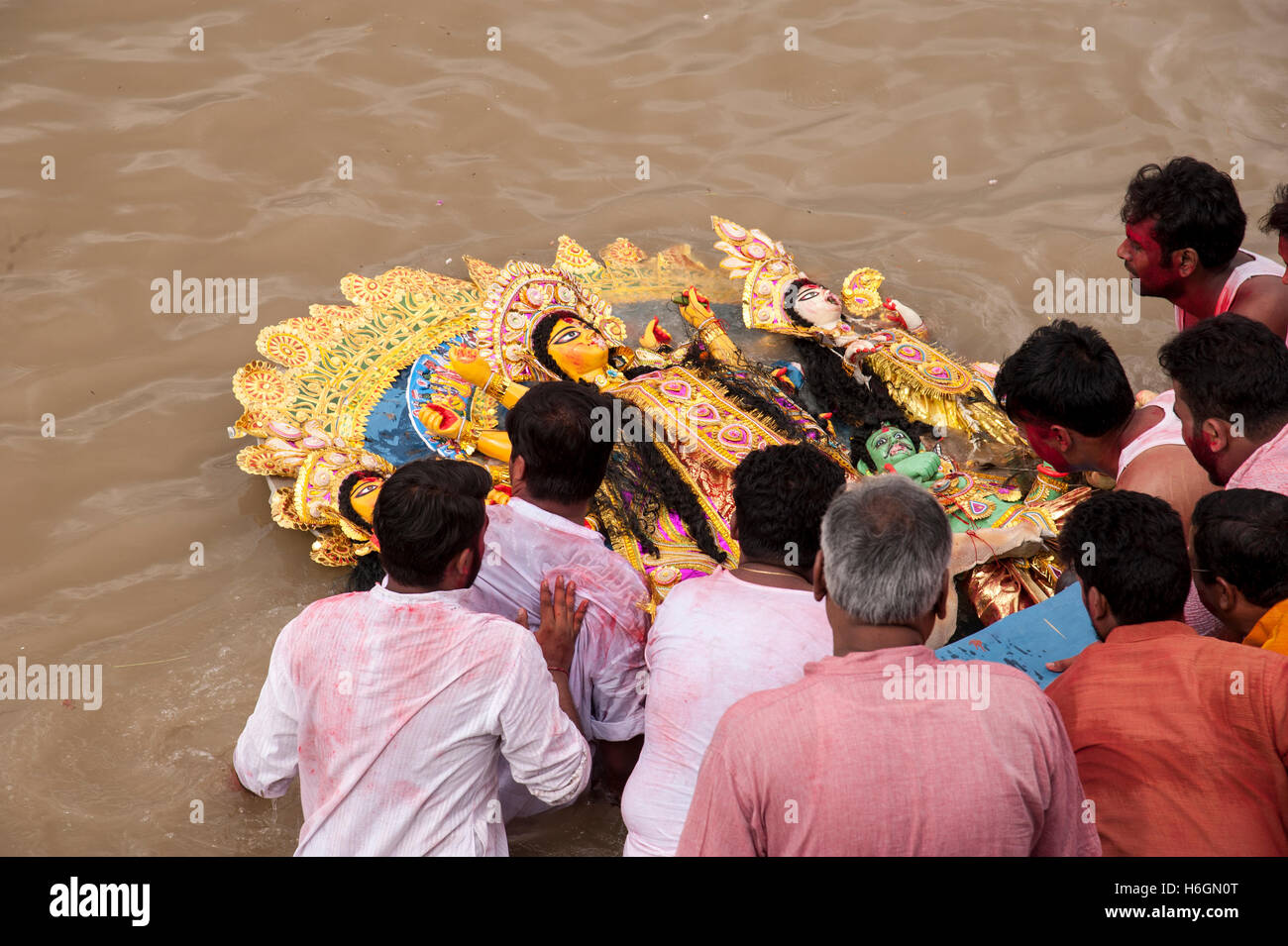 2016 ,Vijaya Dashami Goddess Durga immersion by physical lifting in the ...