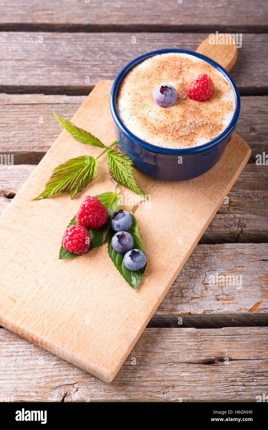 Blueberries in wood bowl placed hi-res stock photography and images - Alamy