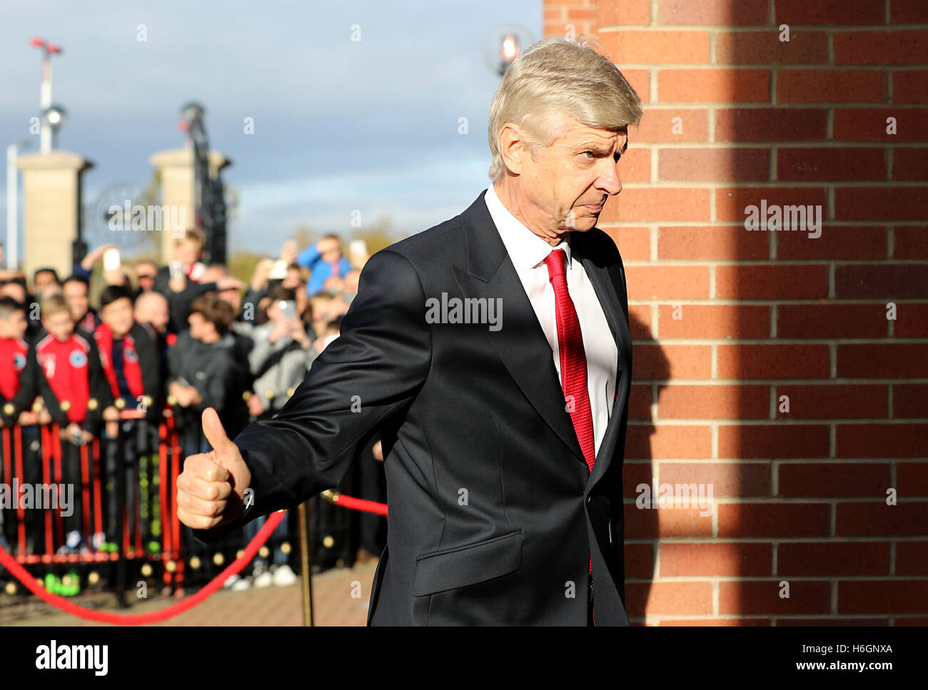 Arsenal manager Arsene Wenger arriving for the Premier League match at ...