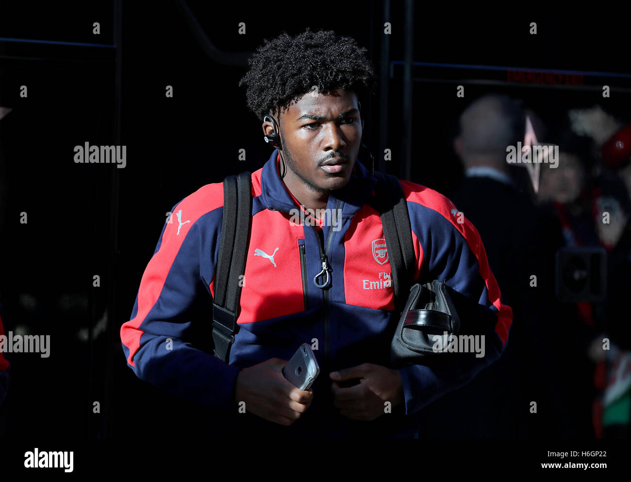 Arsenal's Chuba Akpom arriving for the Premier League match at the ...