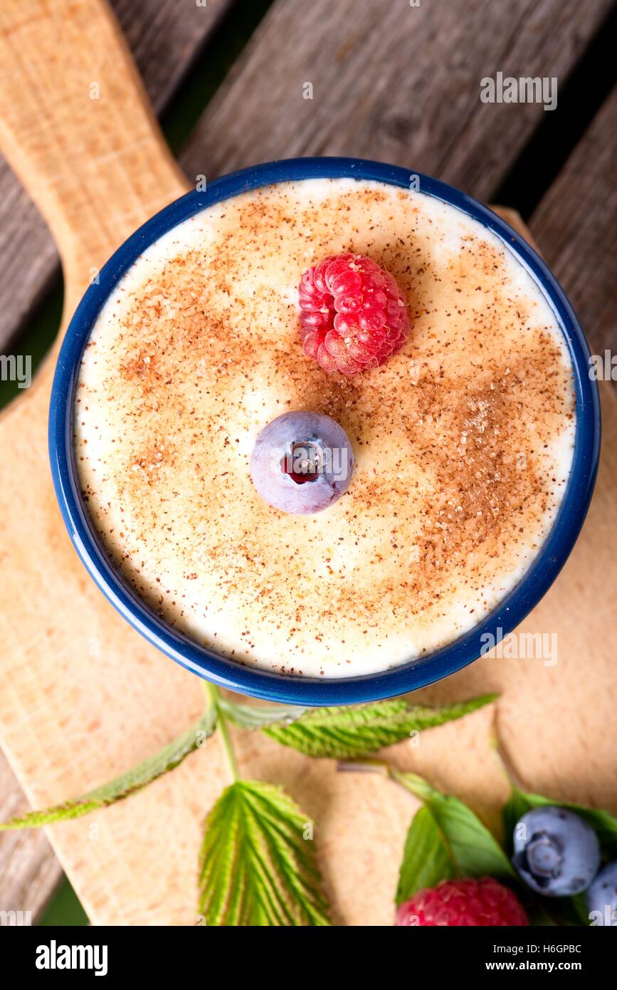 Blueberries in wood bowl placed hi-res stock photography and images - Alamy