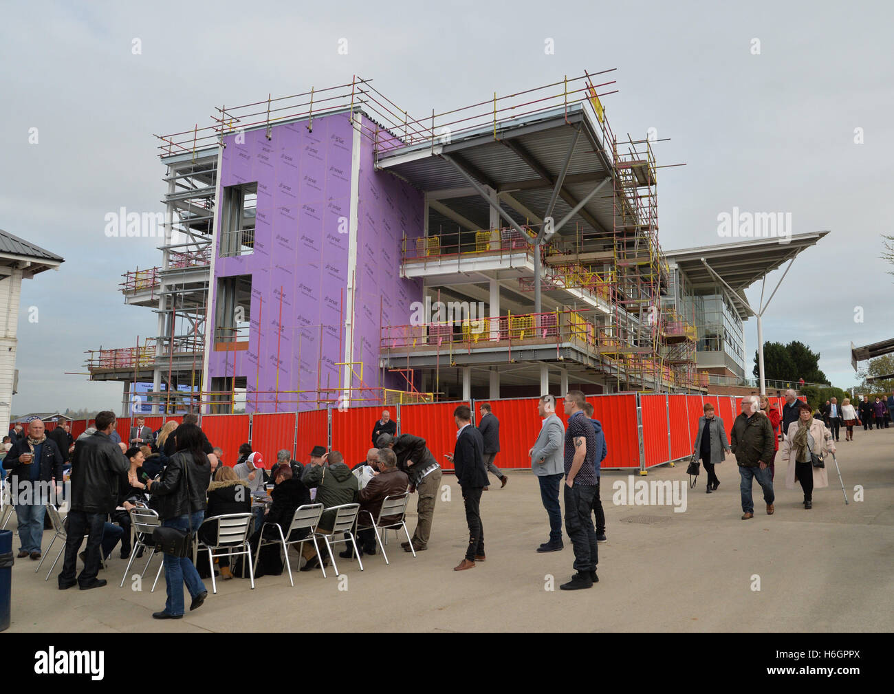 A general view showing the redevelopment of the grandstand at Wetherby ...