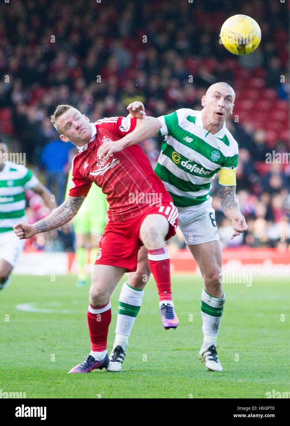 Aberdeen's Jonny Hayes (left) and Celtic's Scott Brown battle for the ...