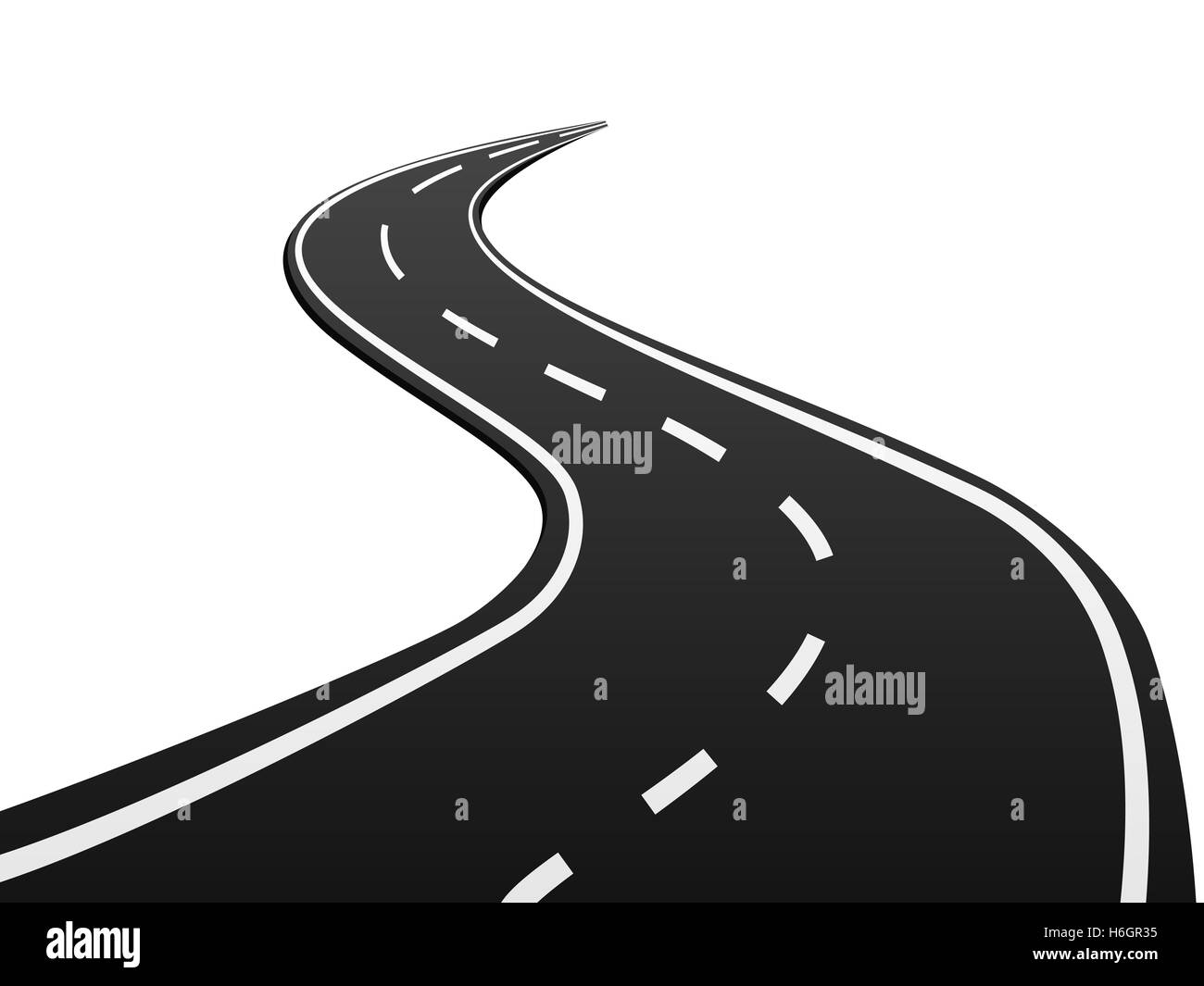 Asphalt road on a white background Stock Photo - Alamy