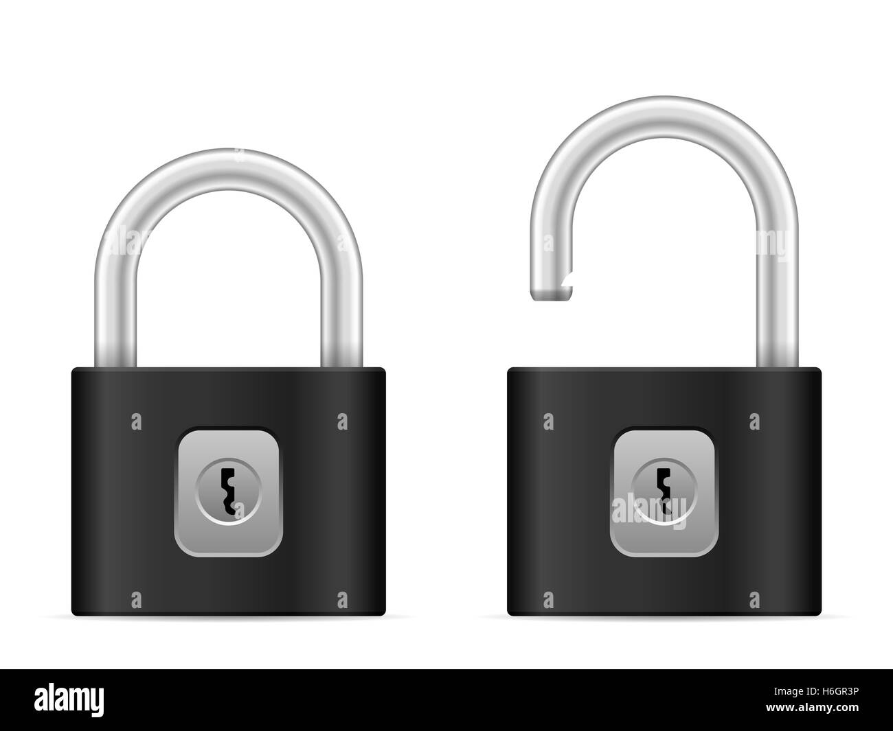 Padlock set on a white background Stock Photo - Alamy