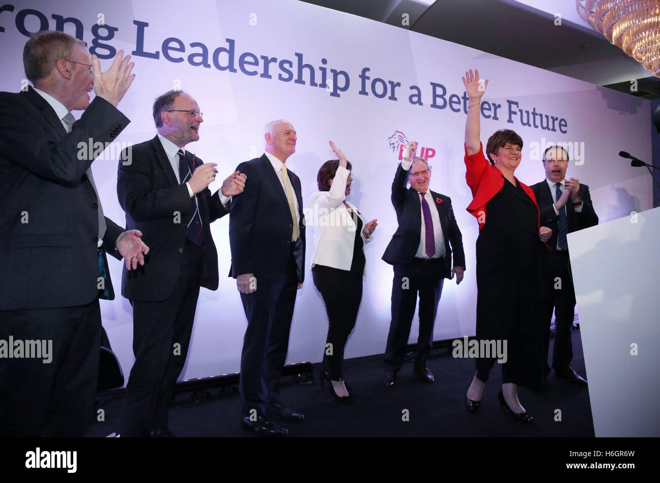 First Minister and DUP leader Arlene Foster after delivering her ...