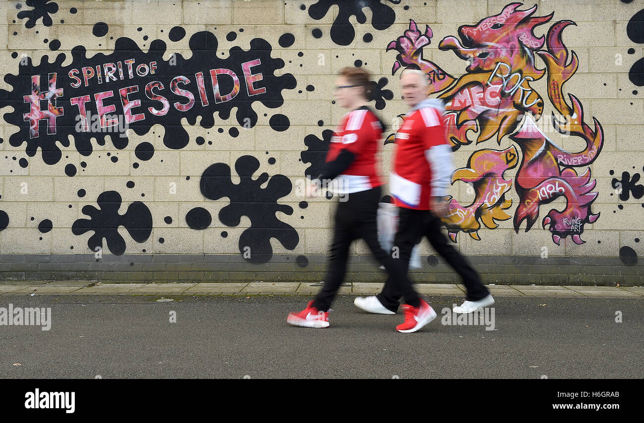 Fans arrive at the Riverside Stadium prior to the Premier League match ...
