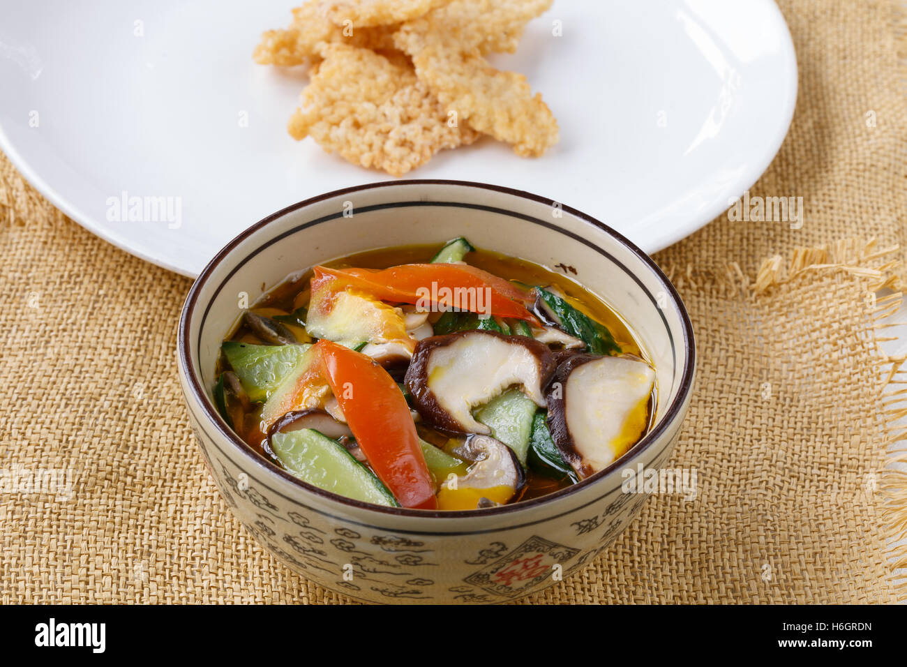 Vegetable dish, Chinese cooking Stock Photo - Alamy
