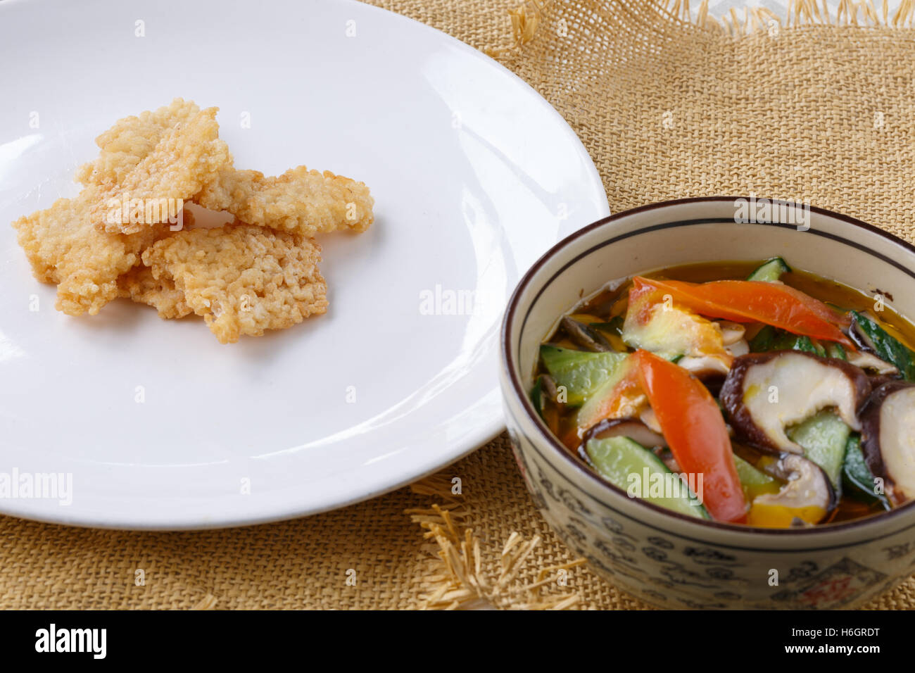 Vegetable dish, Chinese cooking Stock Photo - Alamy