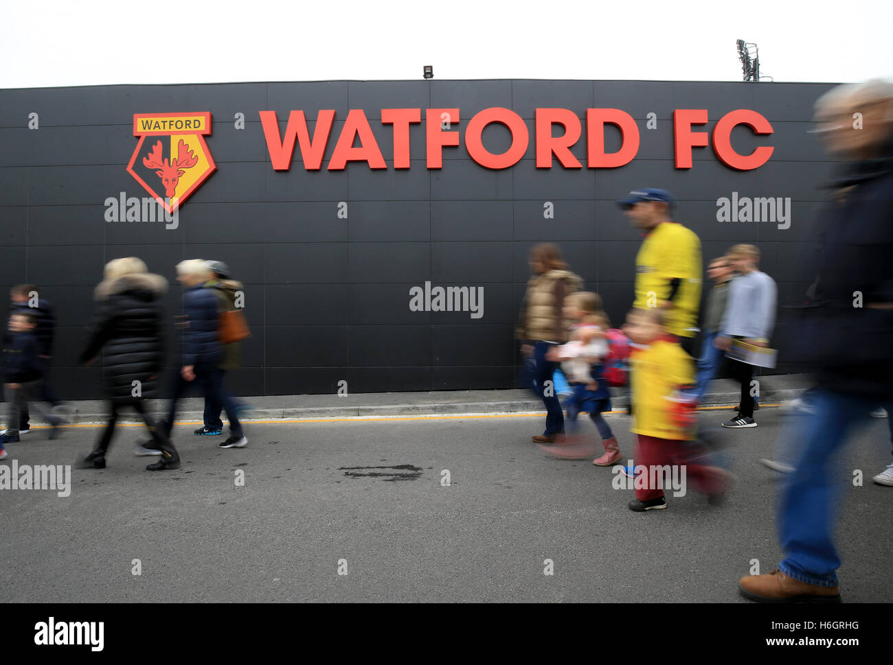 Watford fans outside the ground before the Premier League match at ...