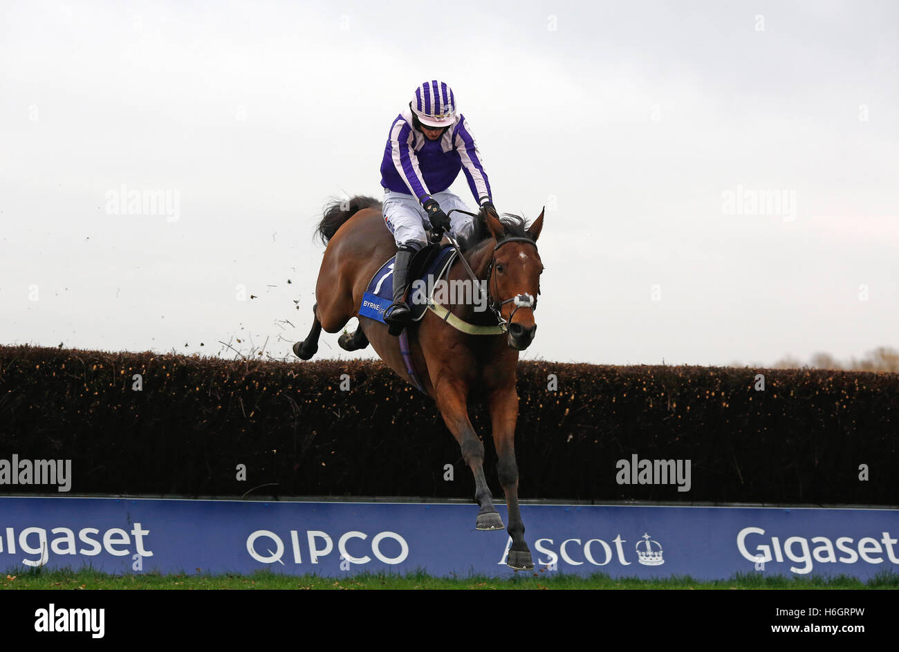 Quite By Chance ridden Tom O' Brien clear the last fence before going ...
