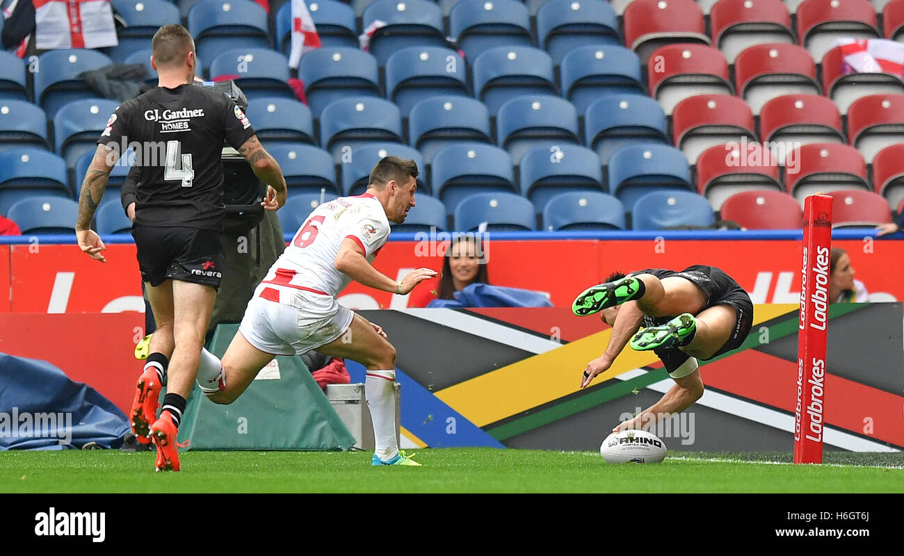 New Zealand's Jordan Rapana scores his side's first try during the ...