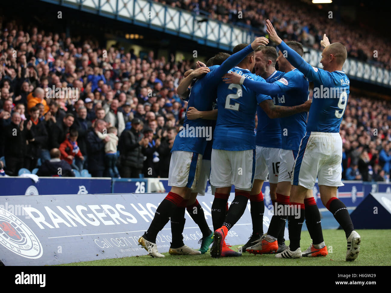 Rangers' Joe Garner celebrates scoring his sides third goal during the ...