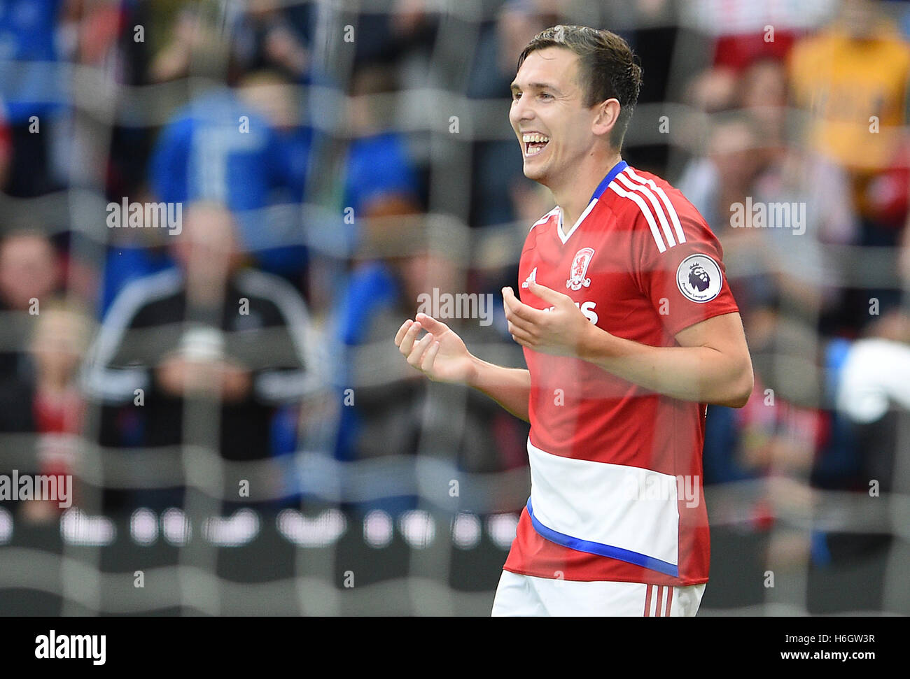 Middlesbrough's Stewart Downing celebrates scoring his sides second ...