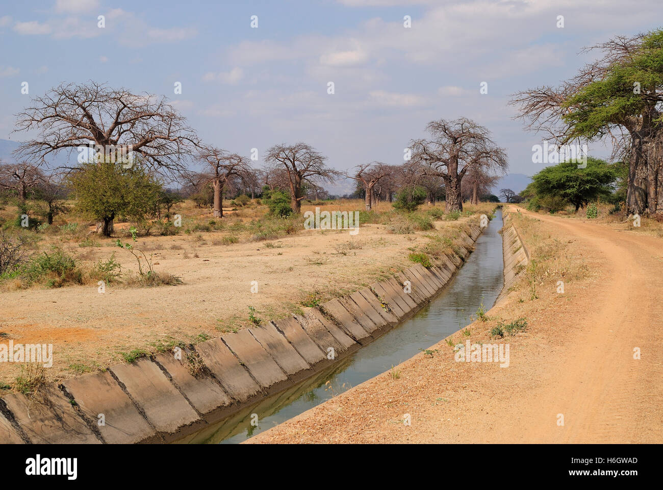 Irrigation of remote and arid farmland around Hombolo, Central Tanzania ...