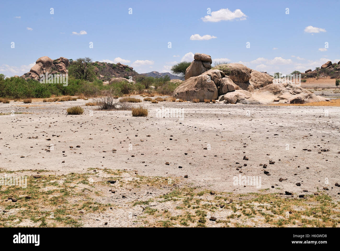 Rock formation around a lake near Nala, Central Tanzania Stock Photo ...