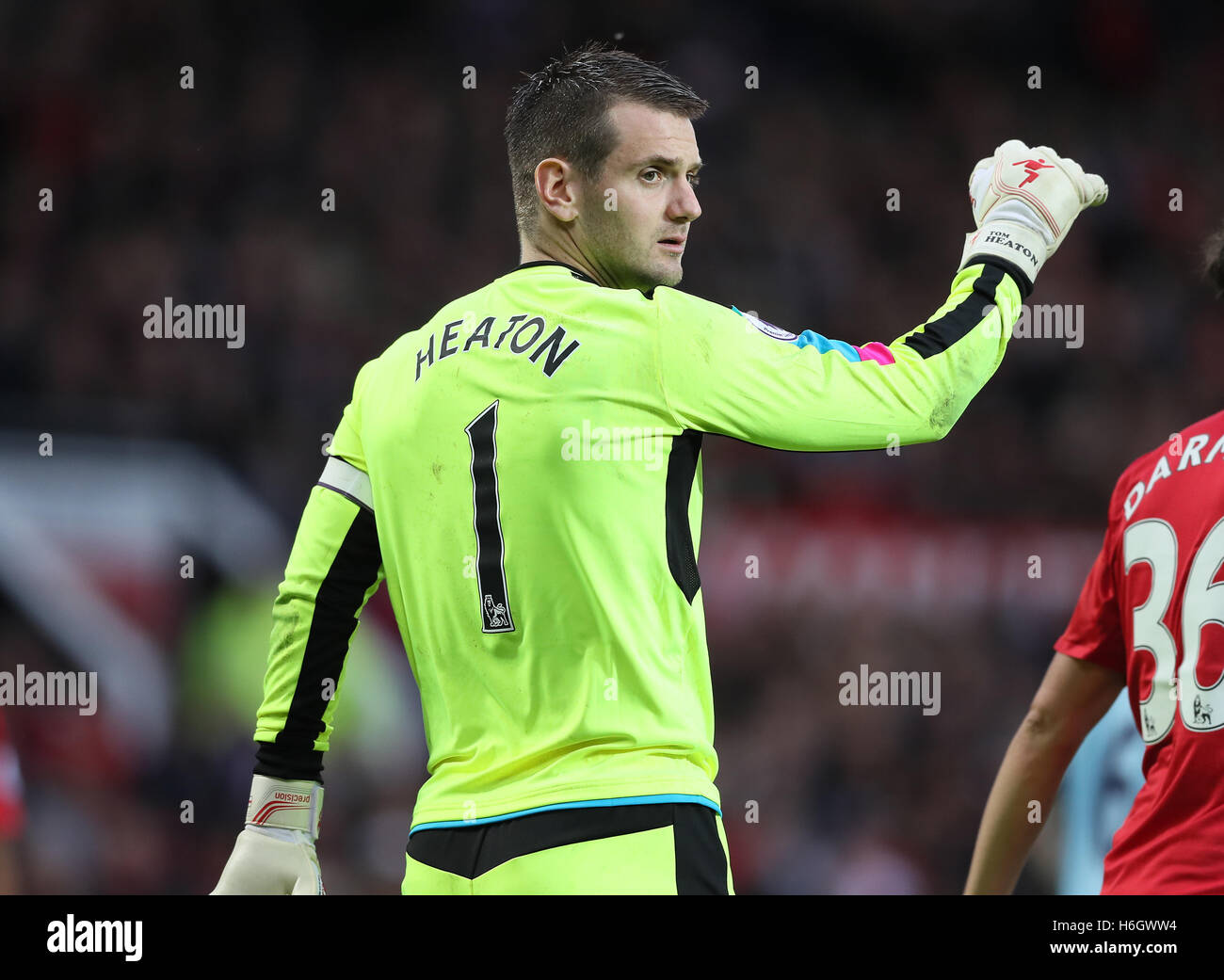 Burnley goalkeeper Tom Heaton during the Premier League match at Old ...