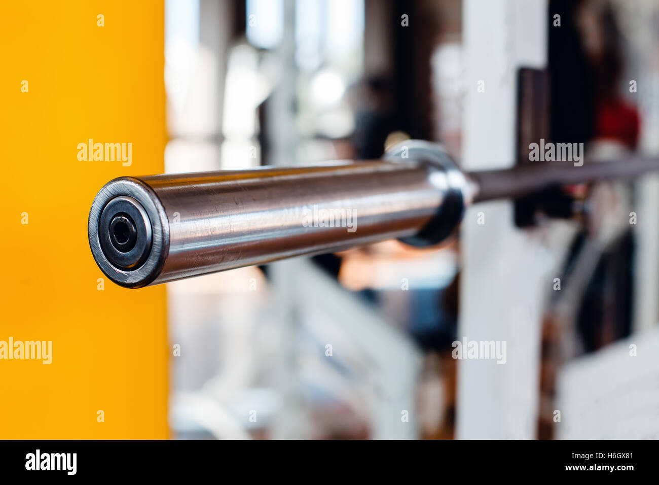 Bar-bell in the gym Stock Photo - Alamy